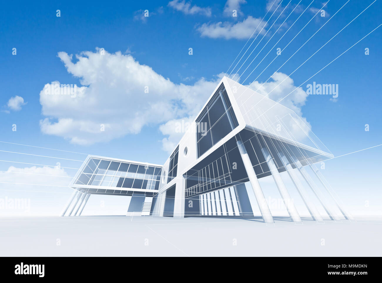 Building construction 3d rendering Stock Photo - Alamy