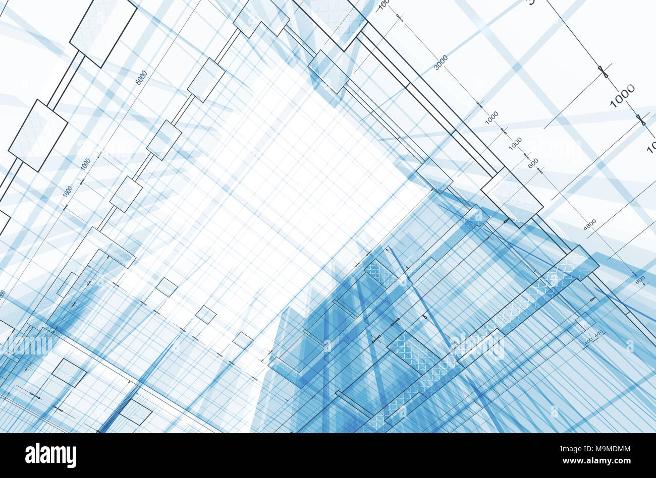 Blueprint concept construction 3d rendering Stock Photo - Alamy