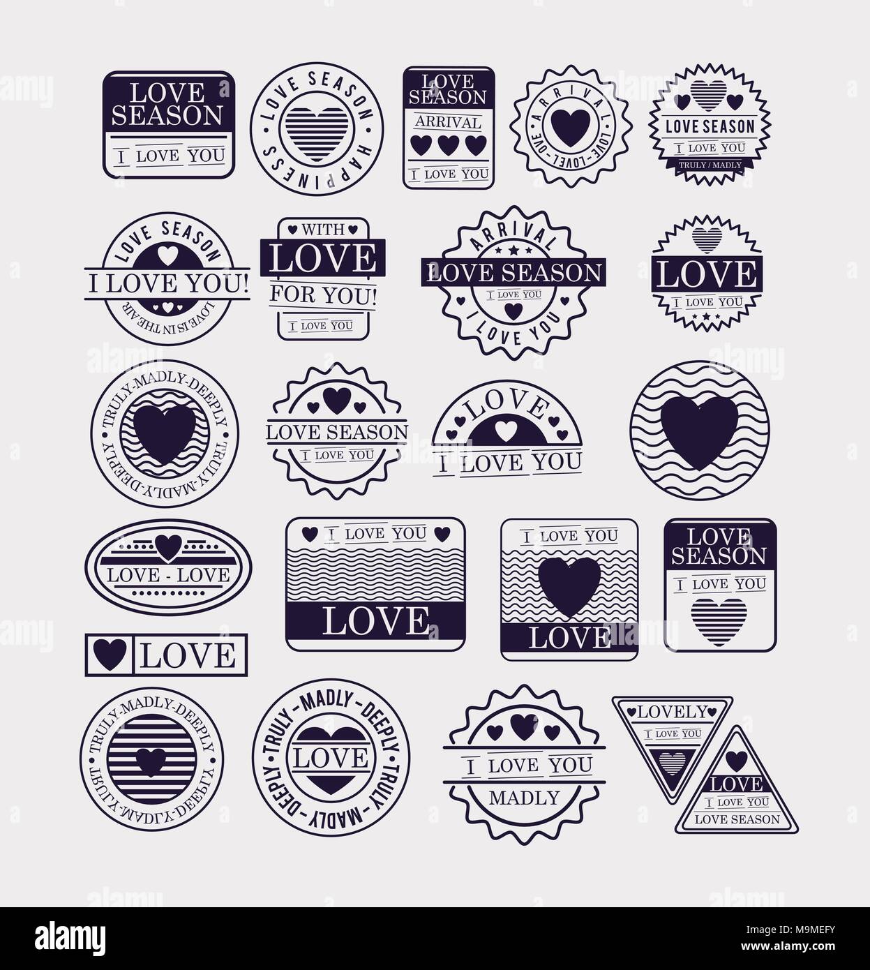 set love seals icons vector illustration design Stock Vector Image ...