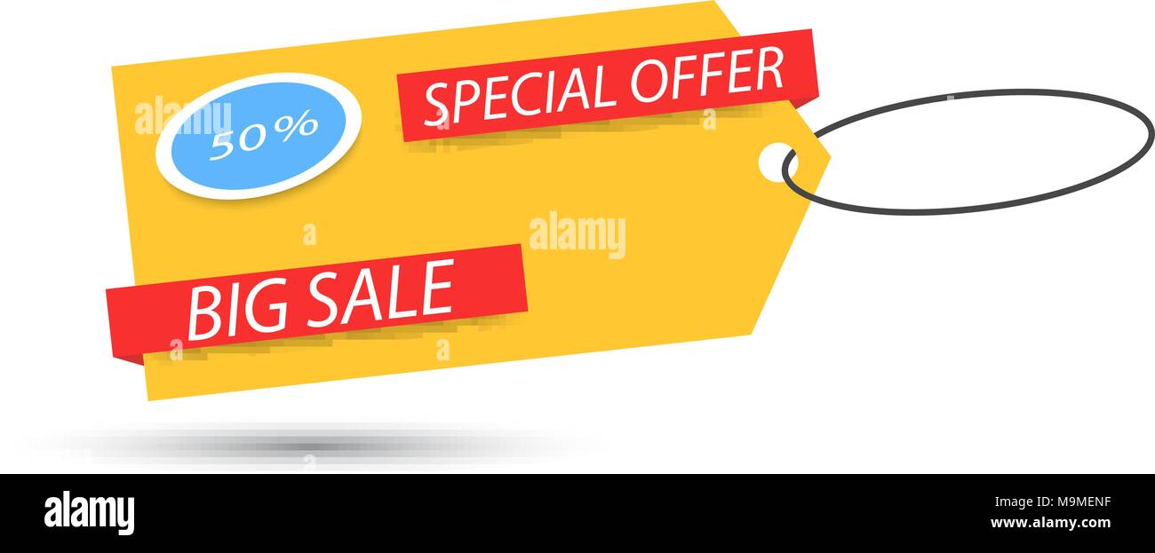 The price tag big sale over white background. Vector illustration Stock ...