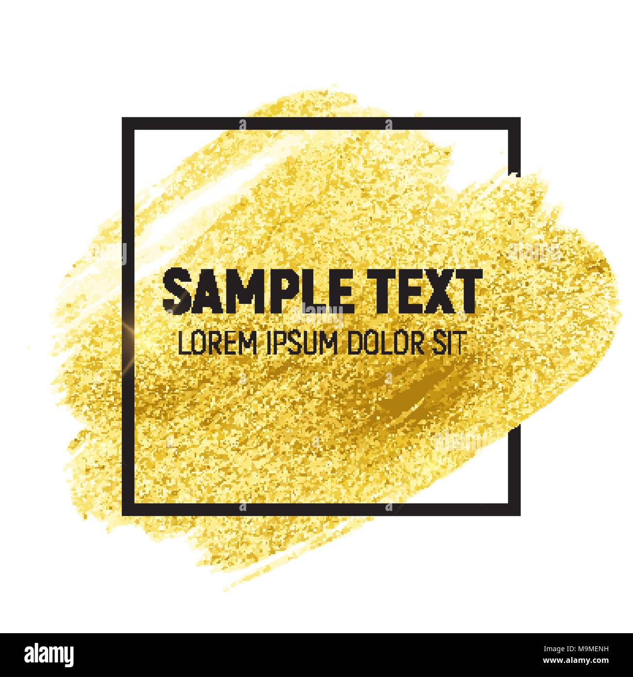 Gold Paint Glittering Textured Art Illustration. Vector Illustration ...