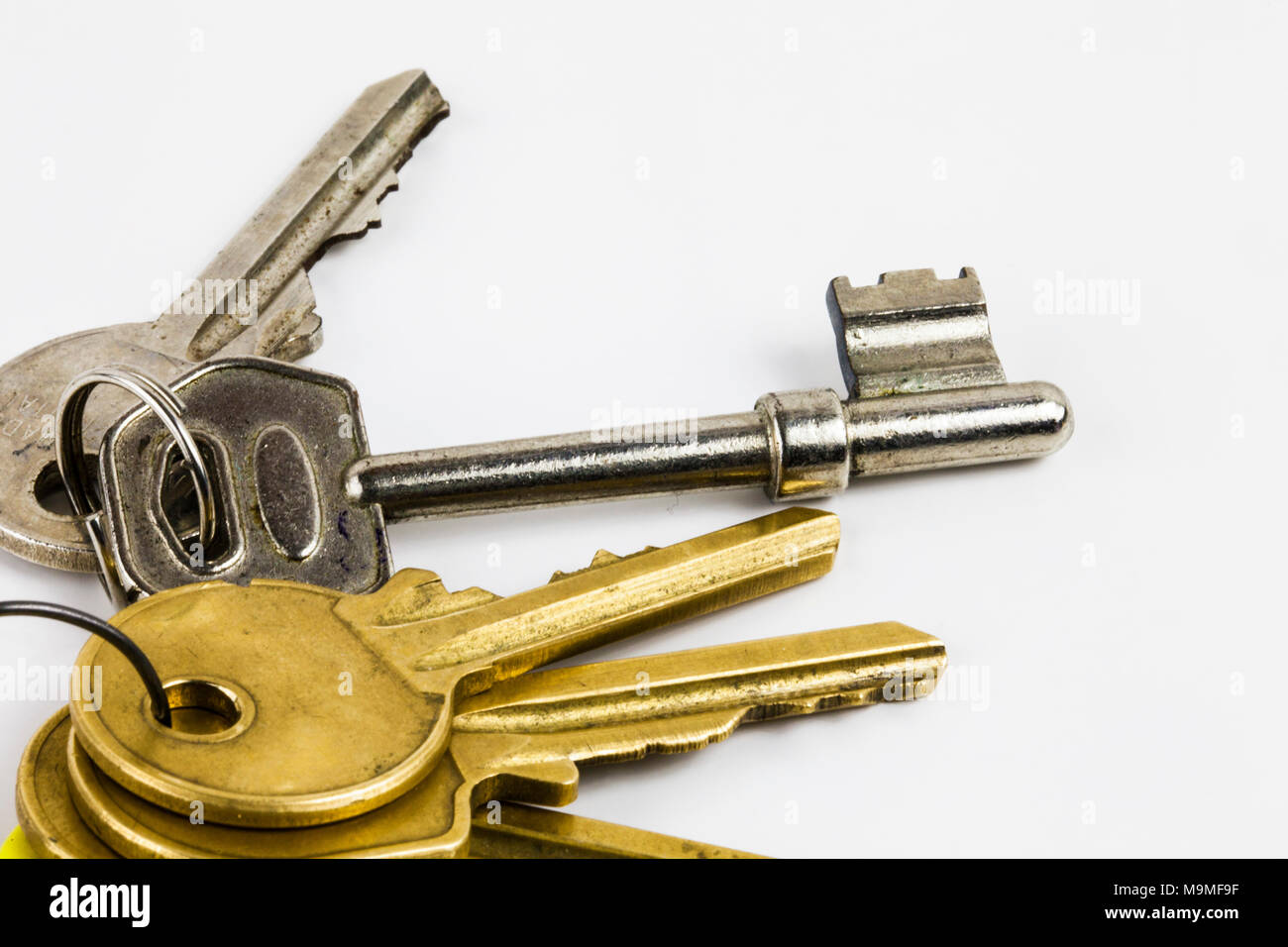Bunch of Keys with White Background Stock Photo - Alamy