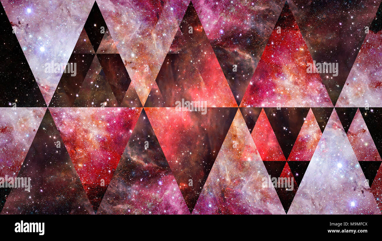 Universe, nebula, galaxy and the sacred geometry collage. Abstract ...