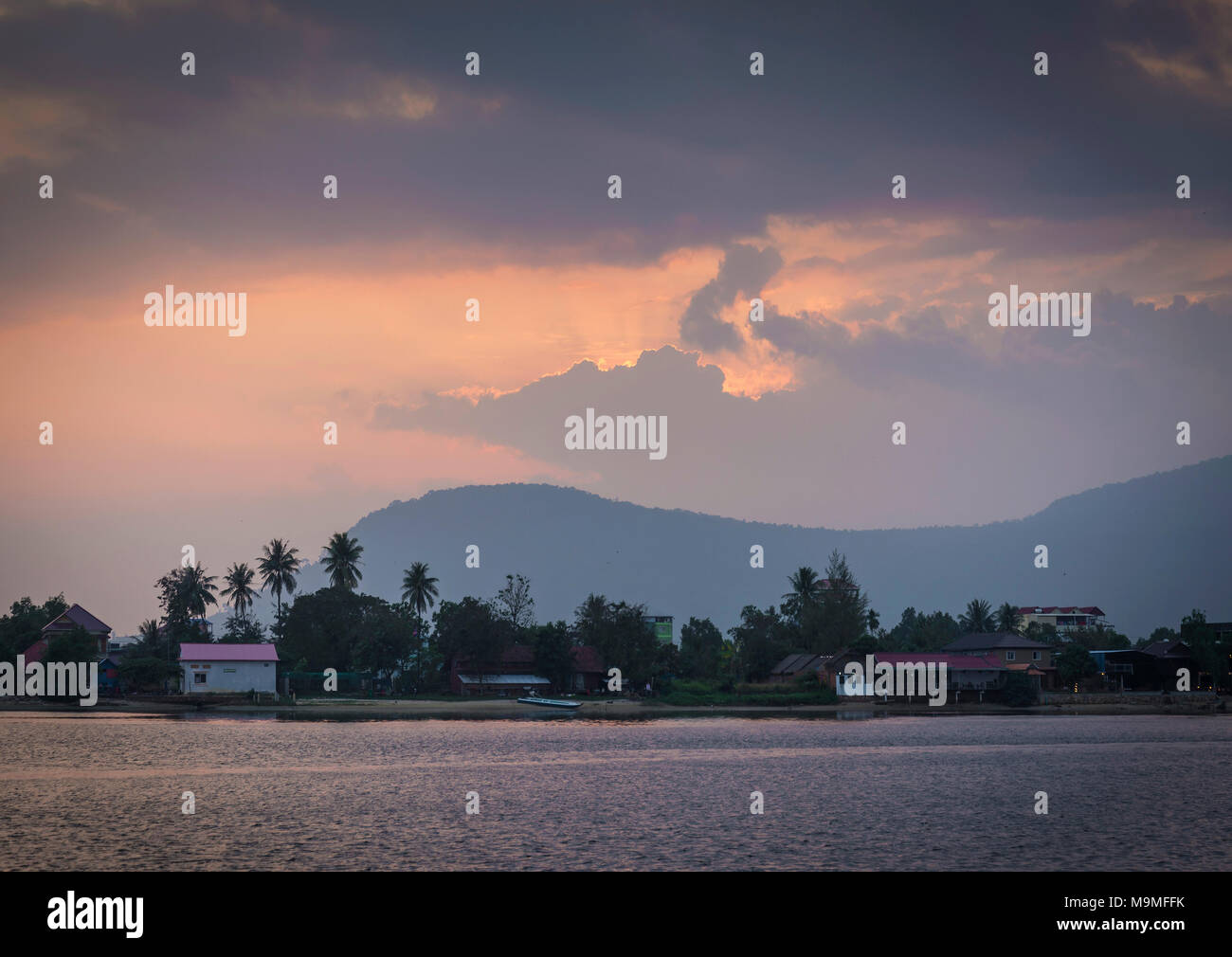 river at sunset in kampot south cambodia Stock Photo - Alamy