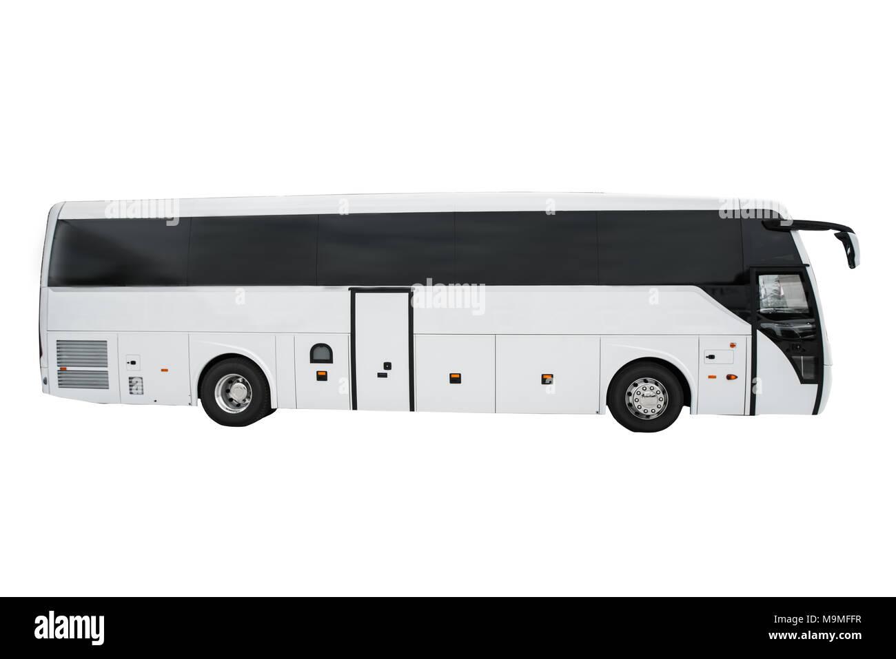 Modern auto bus isolated with clipping path. Passenger urban transport ...