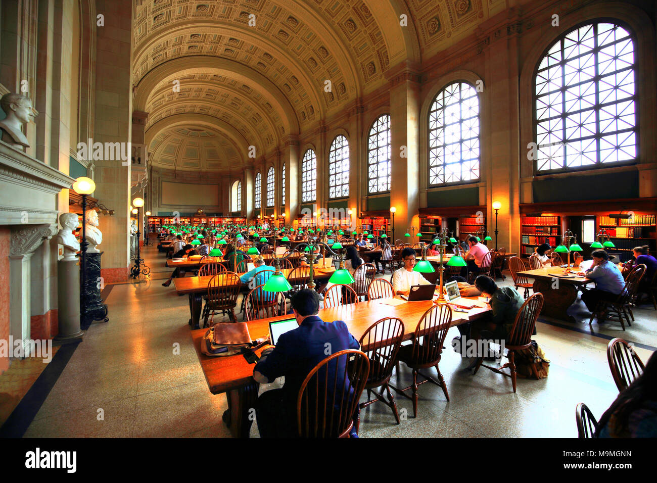 Boston, Public Library students Stock Photo - Alamy