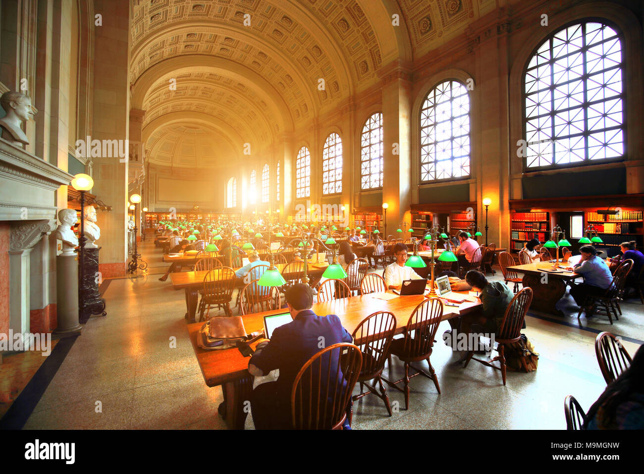 Boston, Public Library students Stock Photo - Alamy