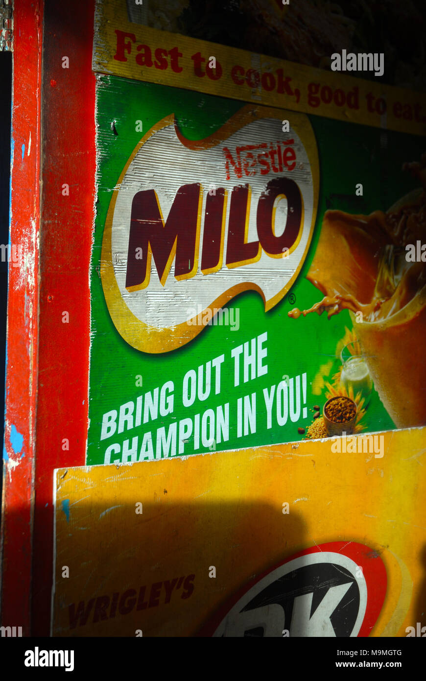 Milo advert outside shop, Suva, Fiji Stock Photo - Alamy