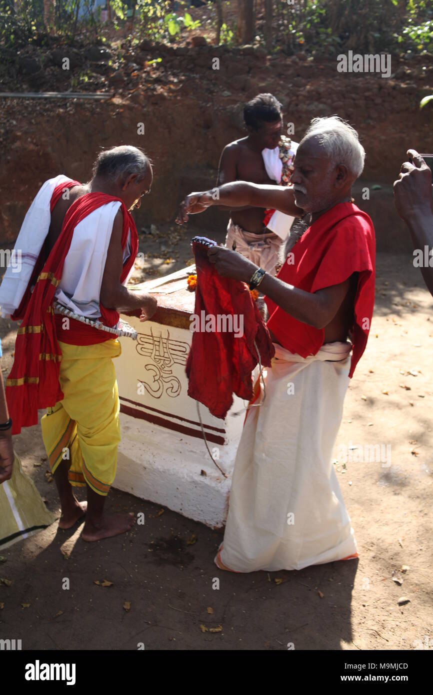 make up of kaali,for a temple festival.it is a ritualistic art form ...