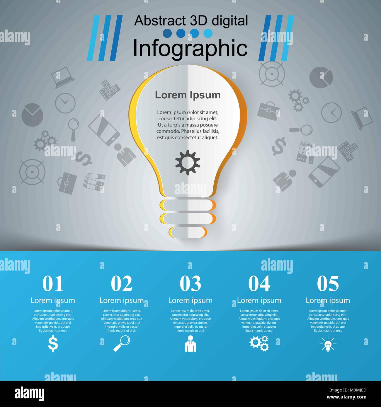 Infographic design. Bulb, Light icon Stock Vector Image & Art - Alamy