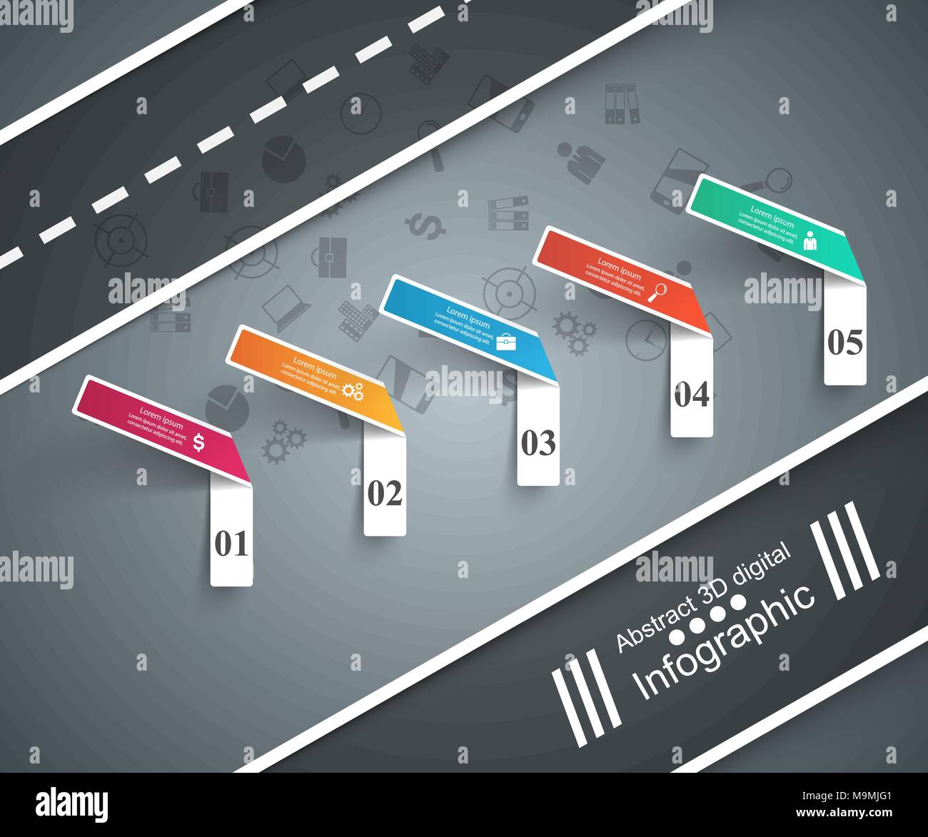 Road infographic design template and marketing icons Stock Vector Image ...