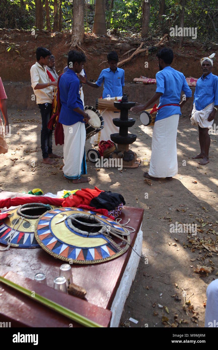 make up of kaali,for a temple festival.it is a ritualistic art form ...
