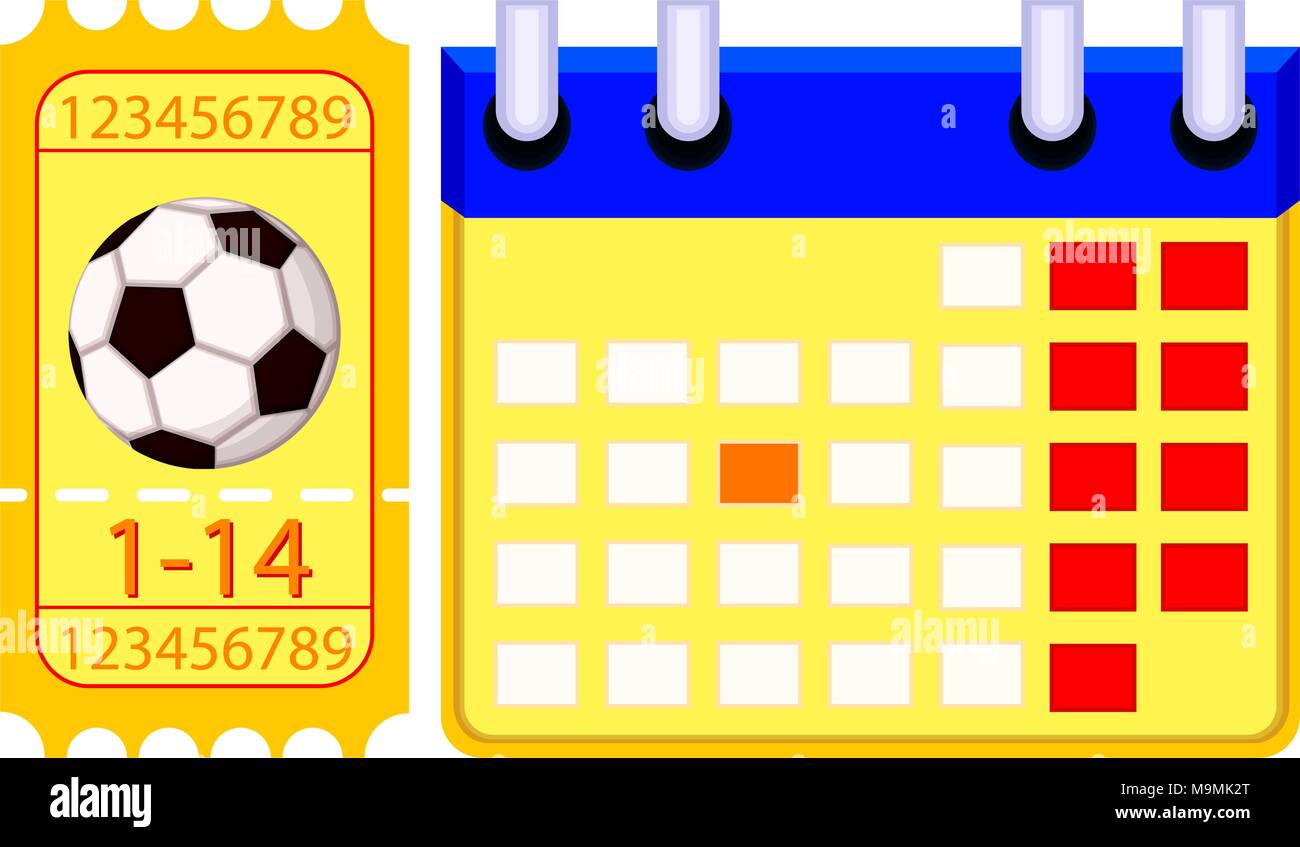 Colorfull football soccer ticket calendar set Stock Vector Image & Art ...