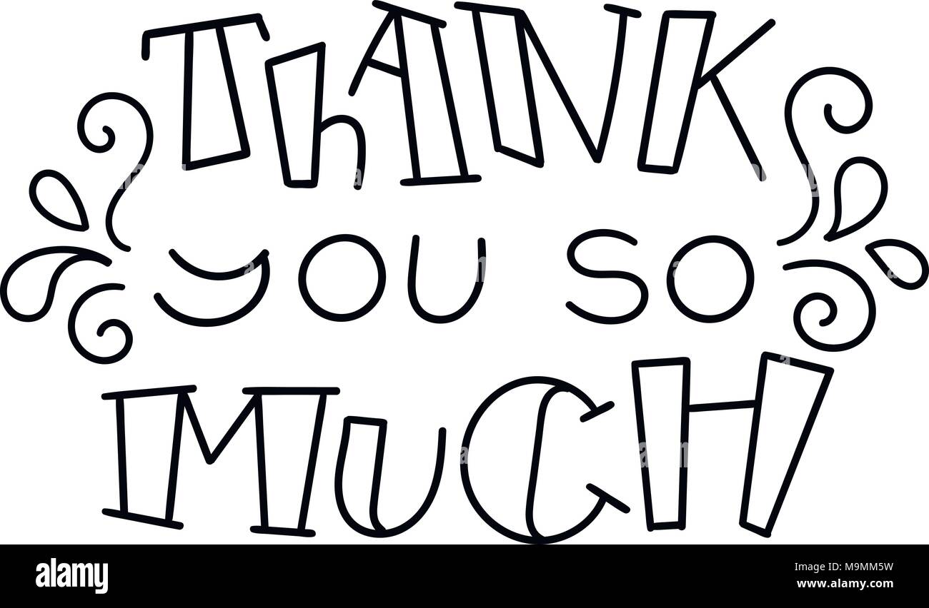 Thank you so much. Hand drawn modern image with hand-lettering and ...