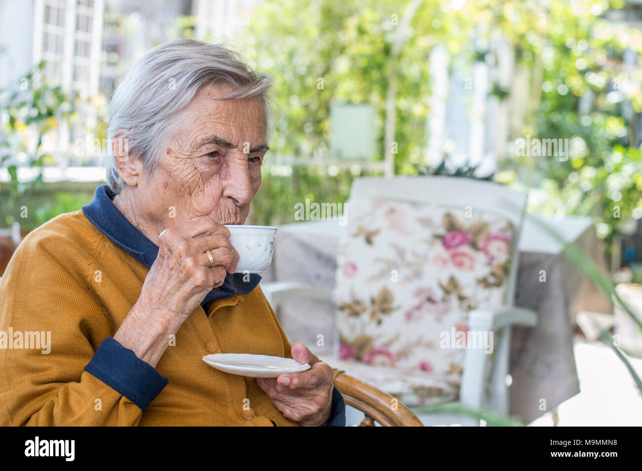 Elderly Turkish Woman In Traditional High Resolution Stock Photography ...