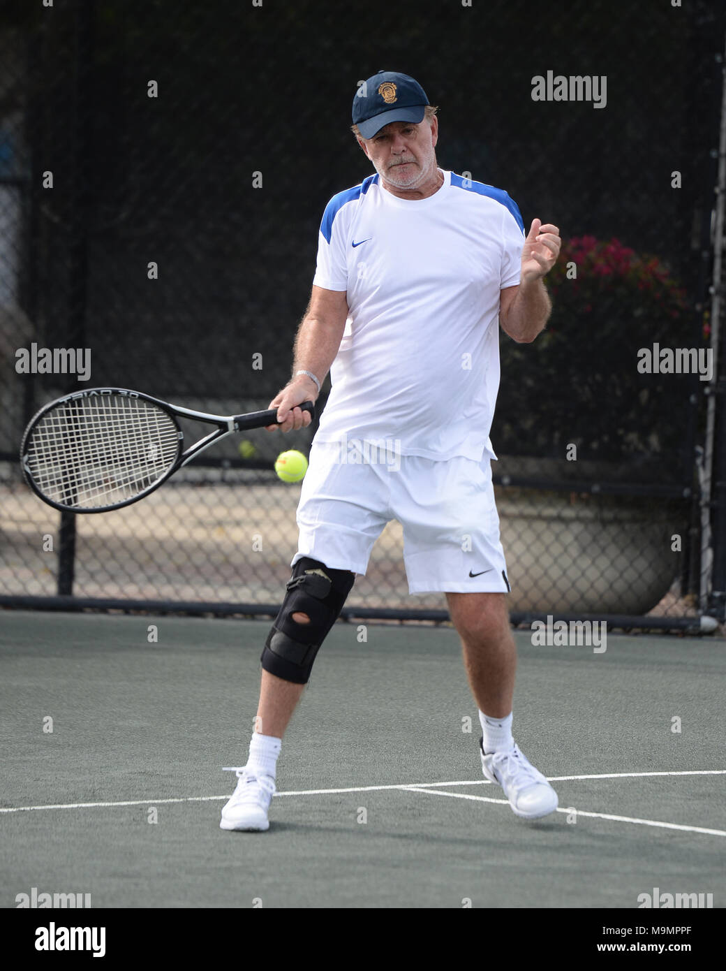 BOCA RATON, FL - NOVEMBER 20: Alan Thicke playing Tennis at The Boca ...