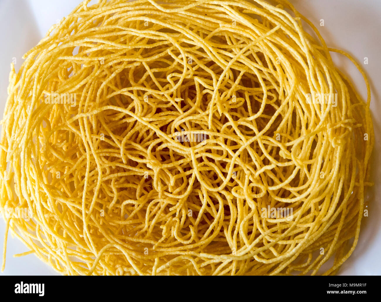 Sev (crunchy noodle) popular Indian (namkeen) snack food made from ...