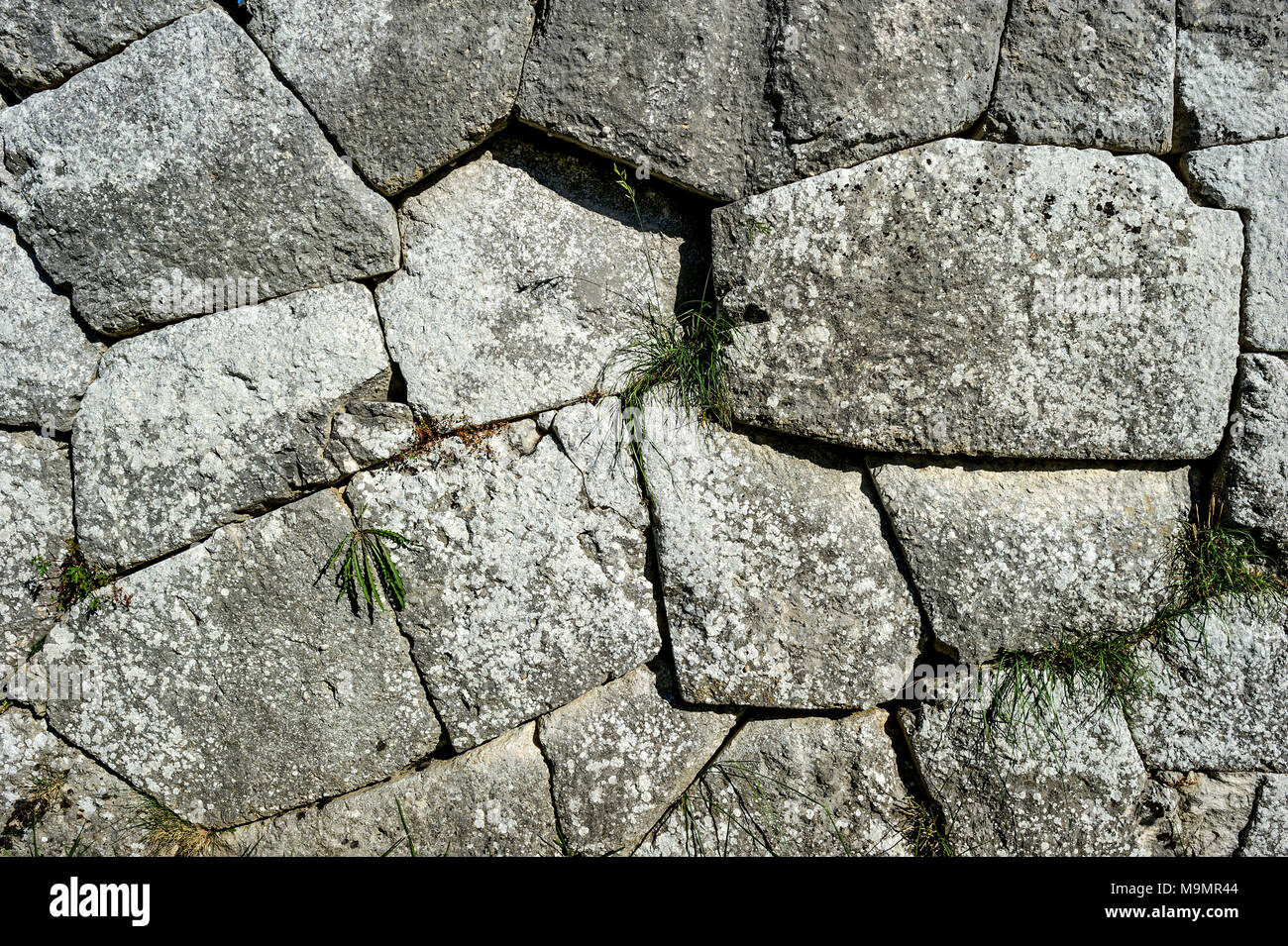 Background picture, structure, stone block wall at the Samnite theatre ...