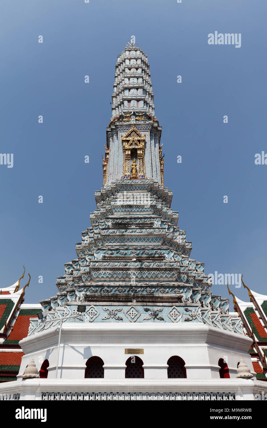 Prang, temple tower in Wat Phra Kaeo, Temple of Emerald Buddga, Ko ...
