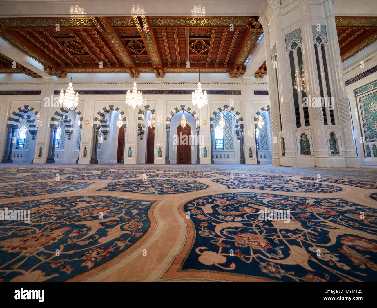 Interior, Great Sultan Qaboos Mosque, Muscat, Oman Stock Photo - Alamy