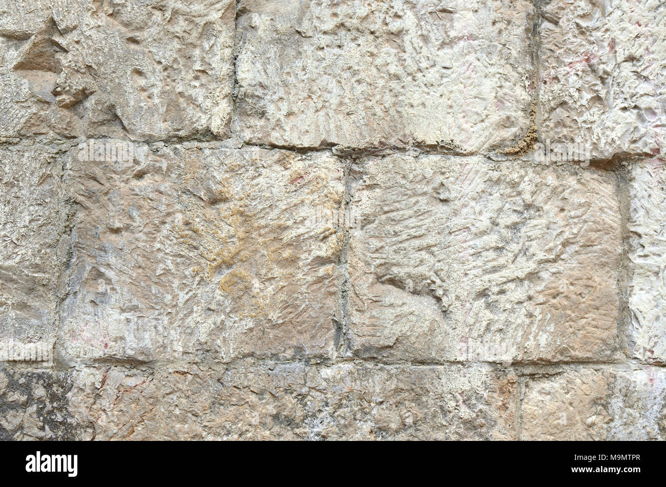 Rough stone wall made of stone blocks suitable as a background Stock ...