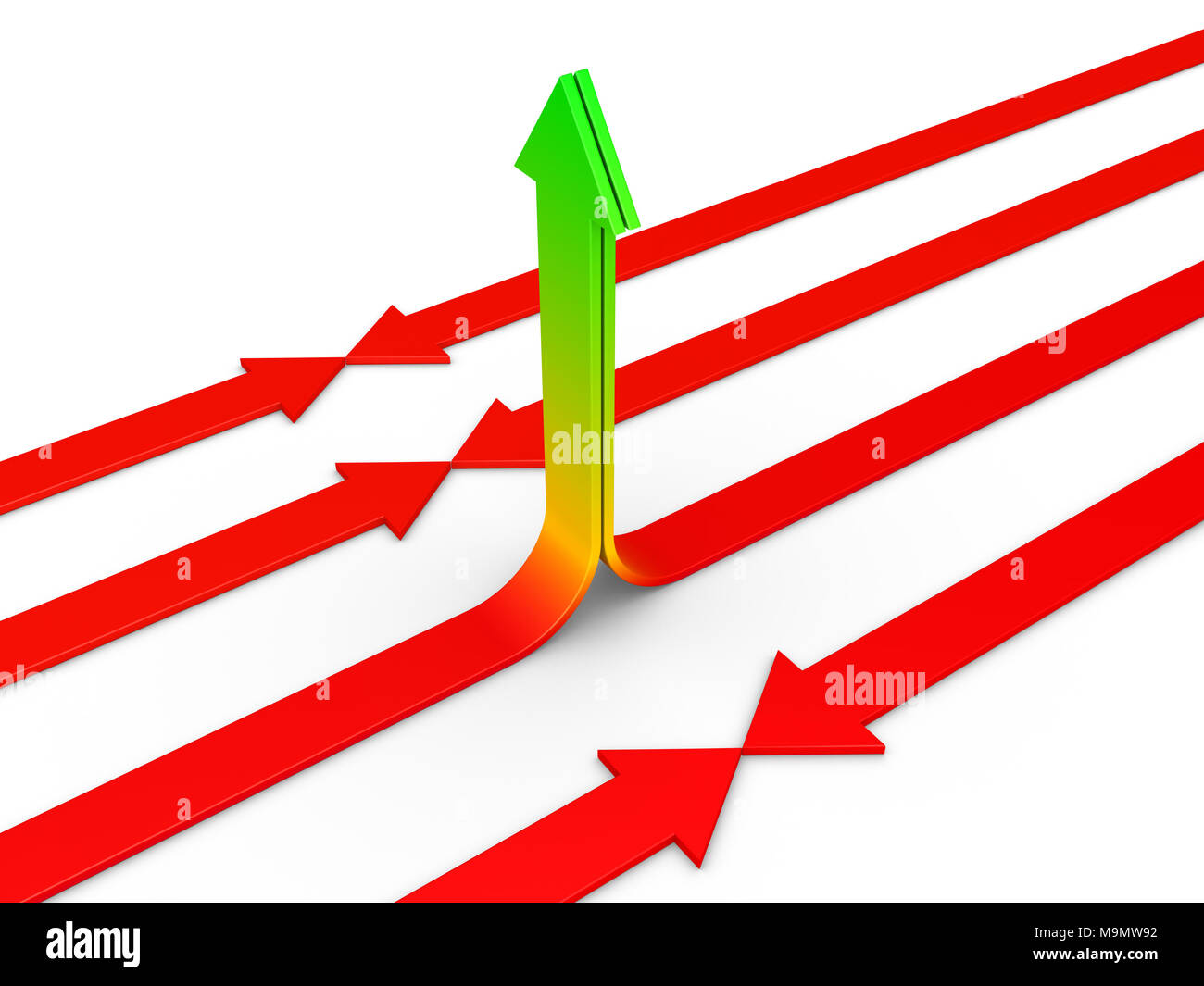 Arrows pointing at opposite directions but two going upwards Stock ...