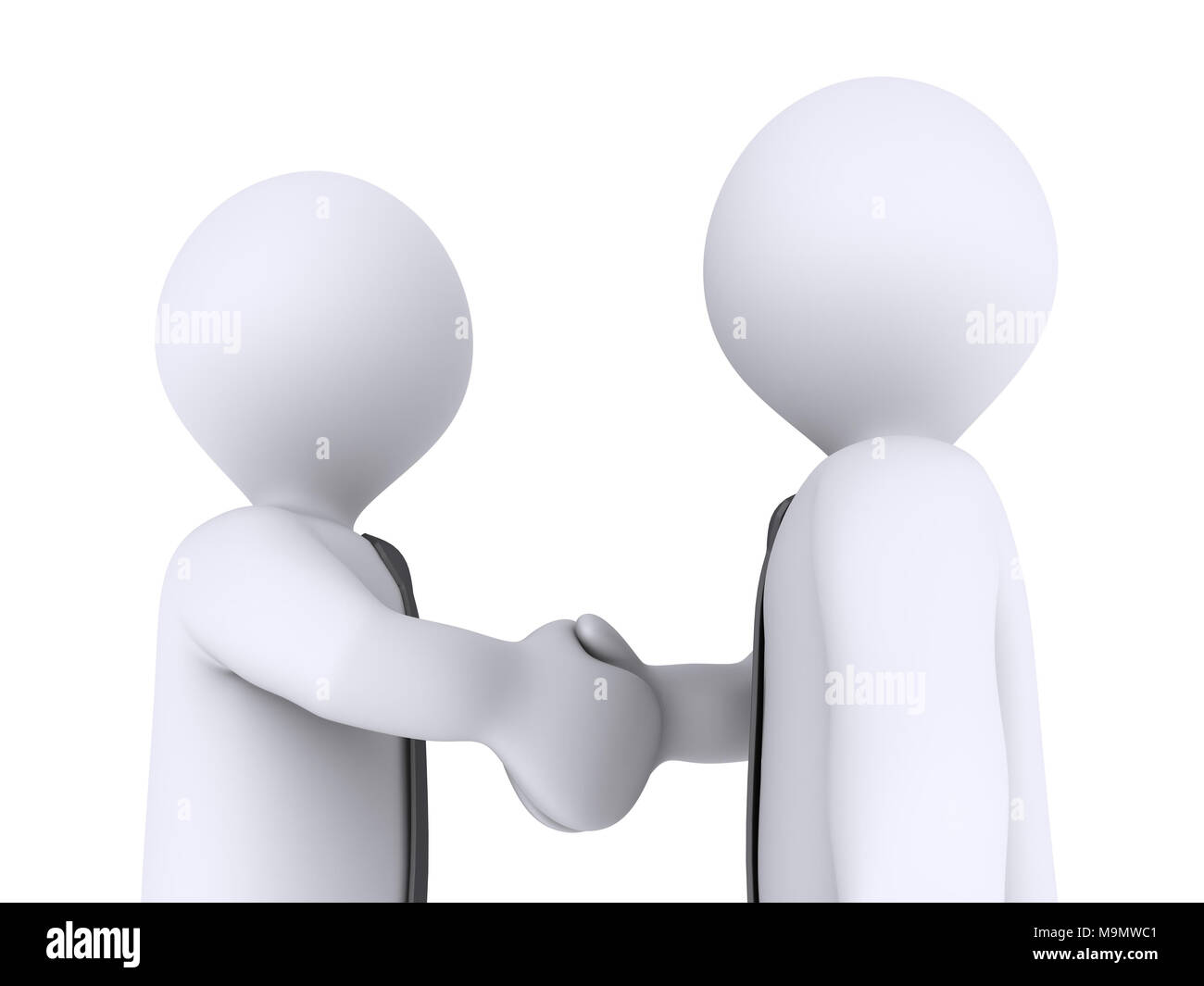 Two 3d businessmen shake hands hi-res stock photography and images - Alamy