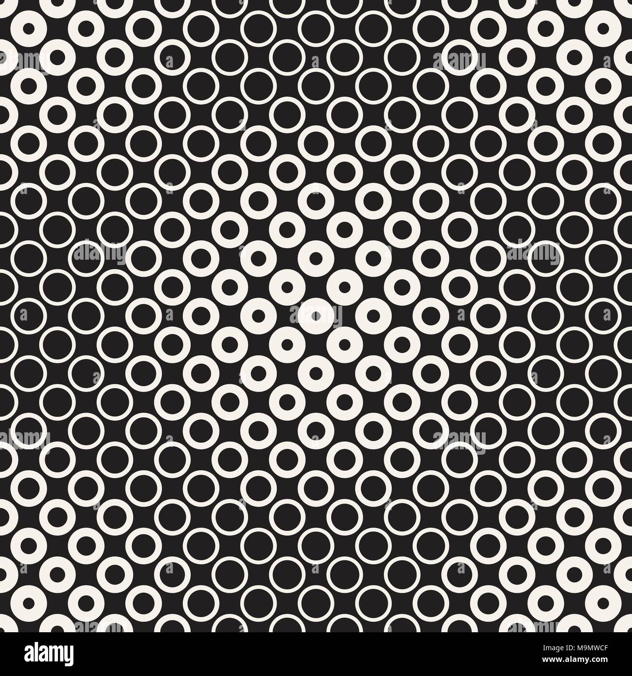 Abstract black and white ring pattern background. Seamless geometric ...