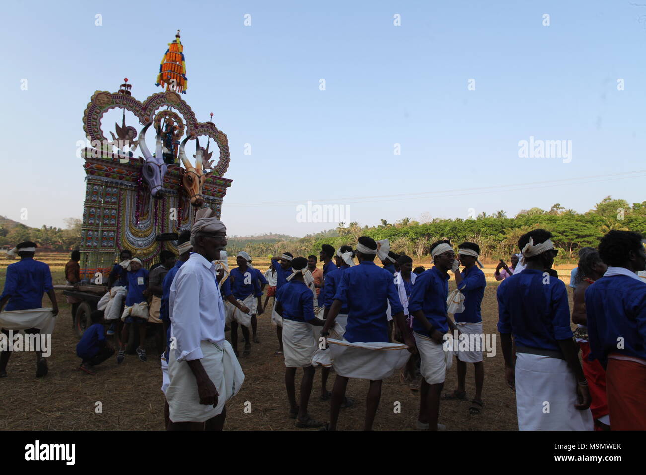 pictures taken during a temple festival near thrissur,with puthan thira ...
