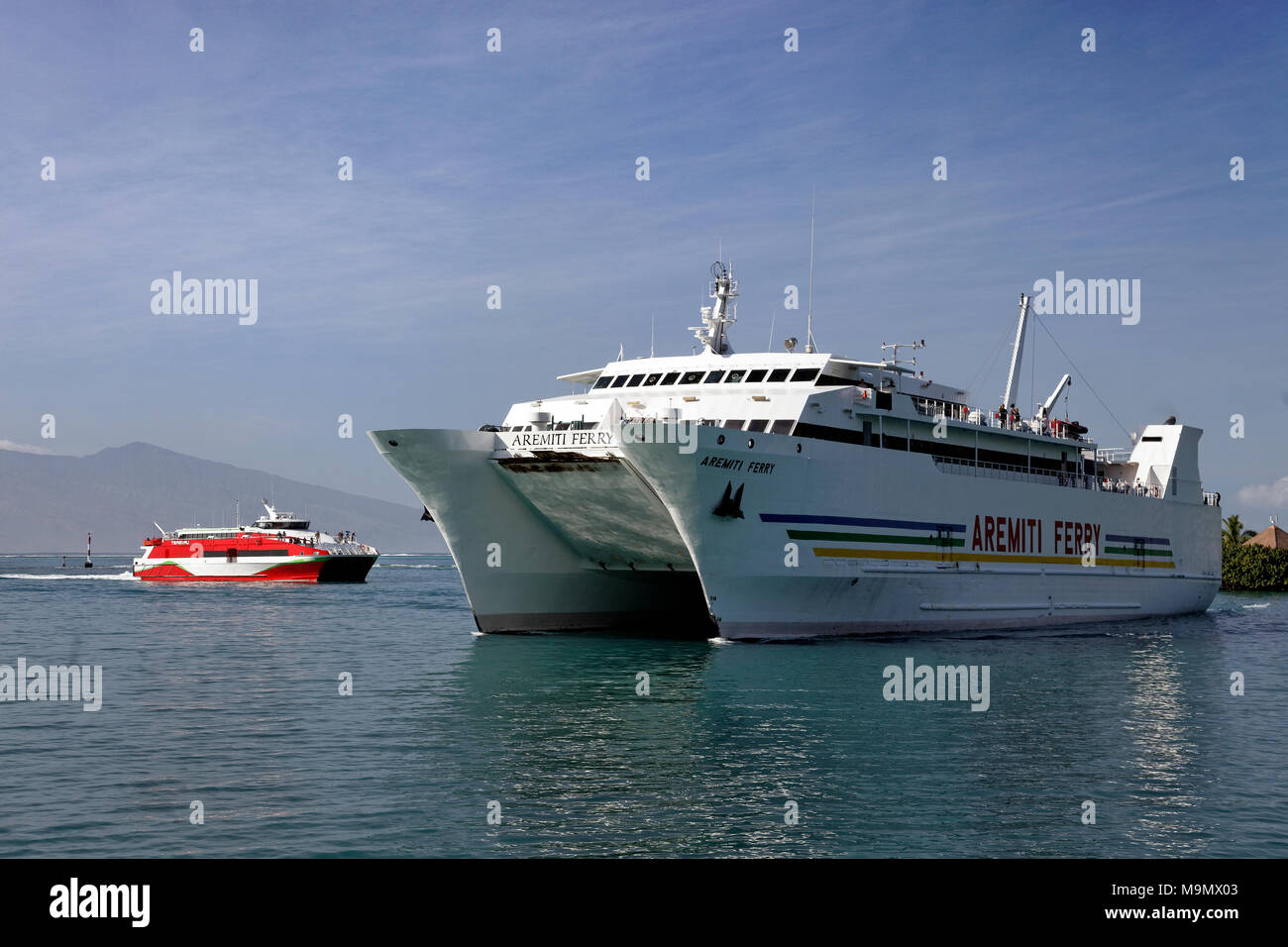 Aremiti Ferry in the port of Vaiare, Moorea, Society Islands, Windward ...