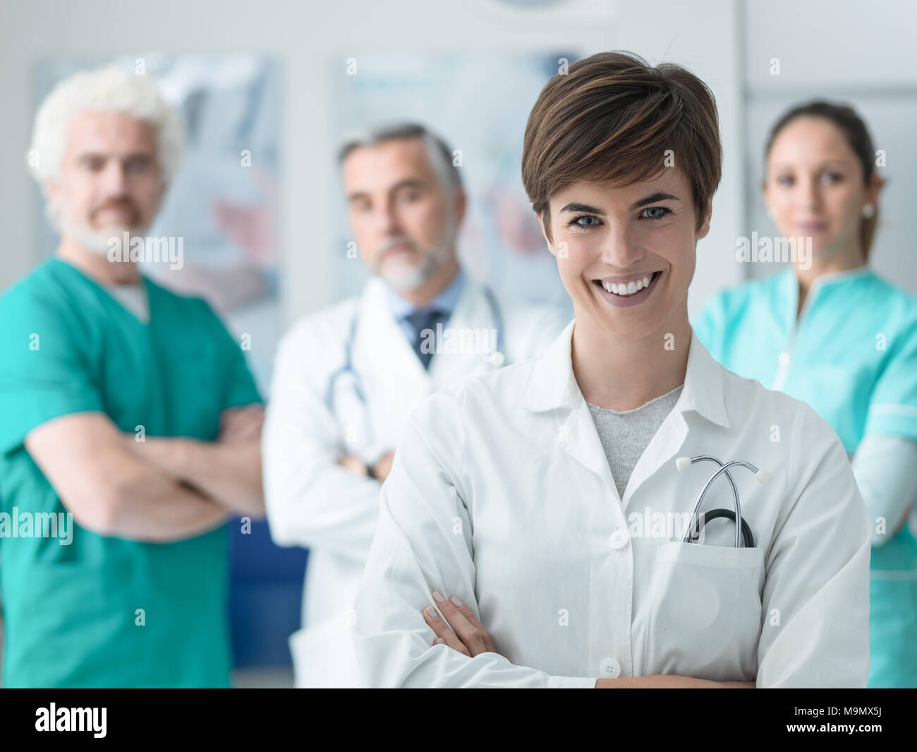 Doctors posing group portrait hi-res stock photography and images - Alamy