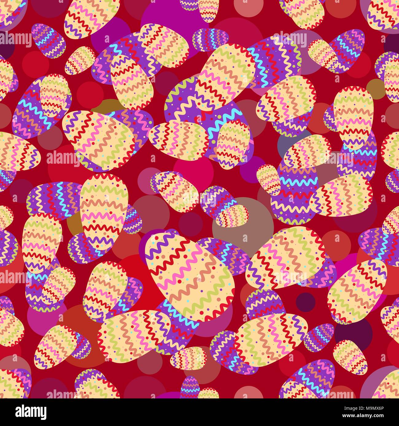 Seamless repeating pattern of Easter eggs and circles Stock Vector ...