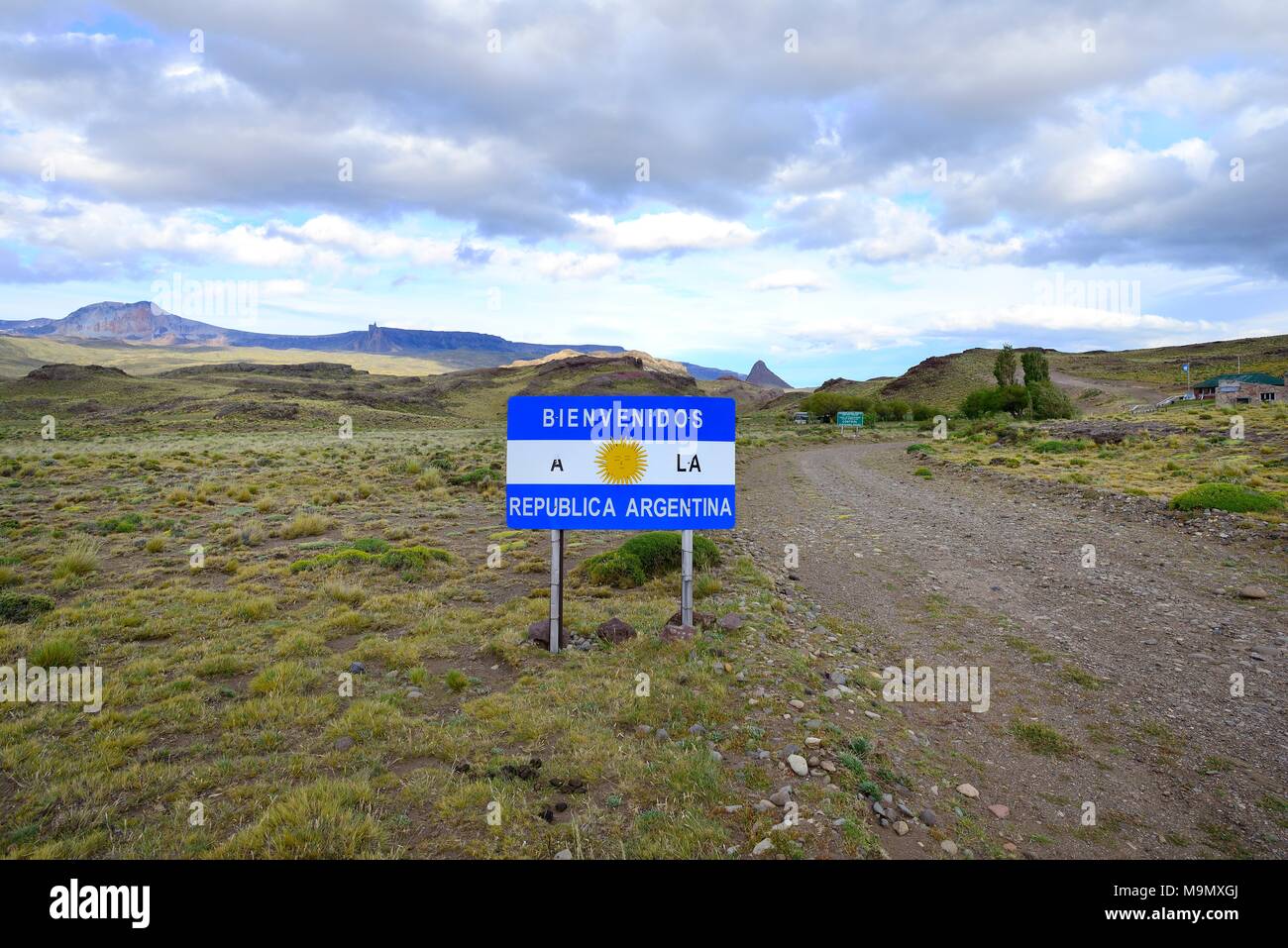 Border sign Argentina at Paso Roberto Roballos, Ruta 41, Province of ...