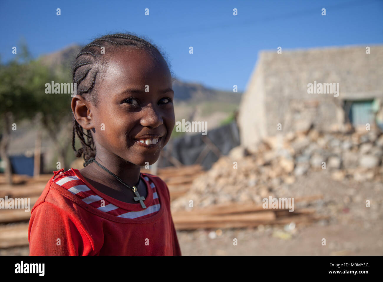 Child laughs, Portrait, at Mekele, Region Tigray, Ethiopia Stock Photo ...