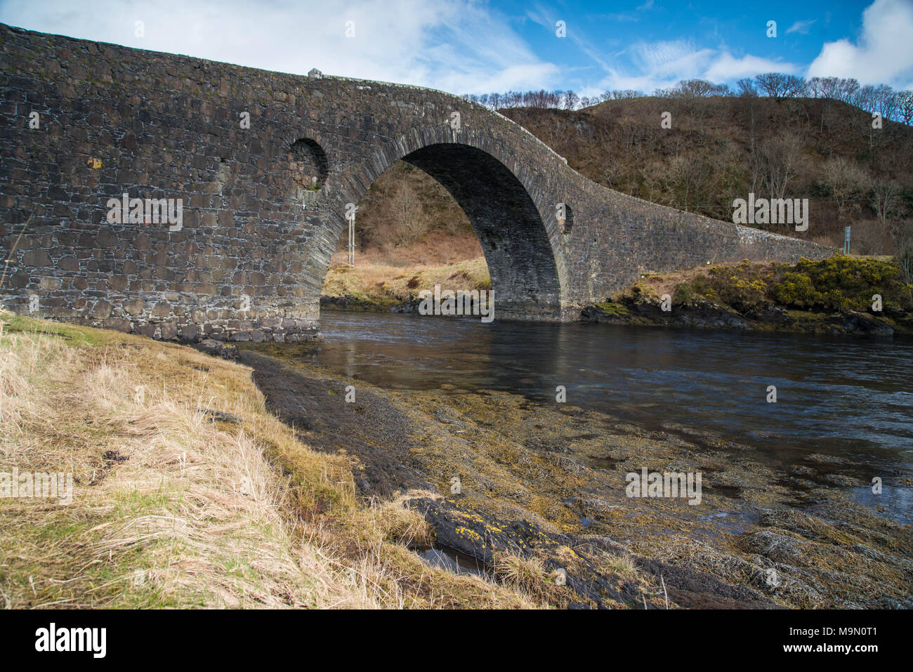 Bridge over the Atlantic, stone bridge to the Isle of Seil Stock Photo ...