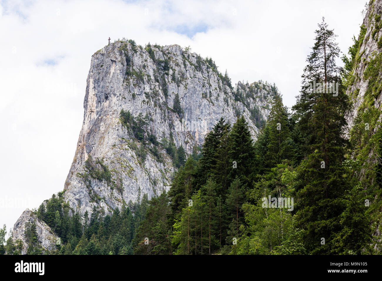 The mountains peak of the Altar of Bicaz Canyon, Romania Stock Photo ...