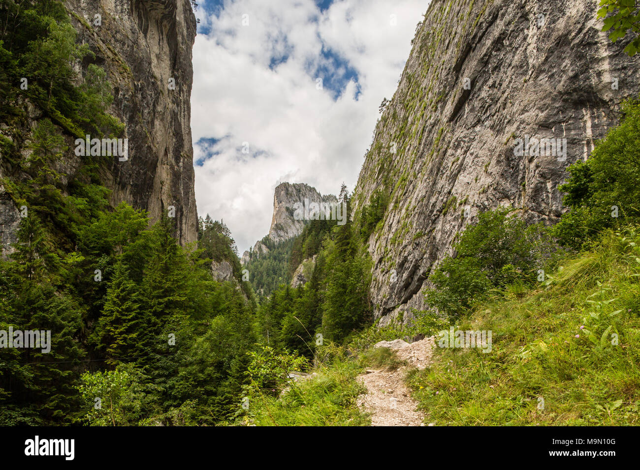 The mountains peak of the Altar of Bicaz Canyon, Romania Stock Photo ...