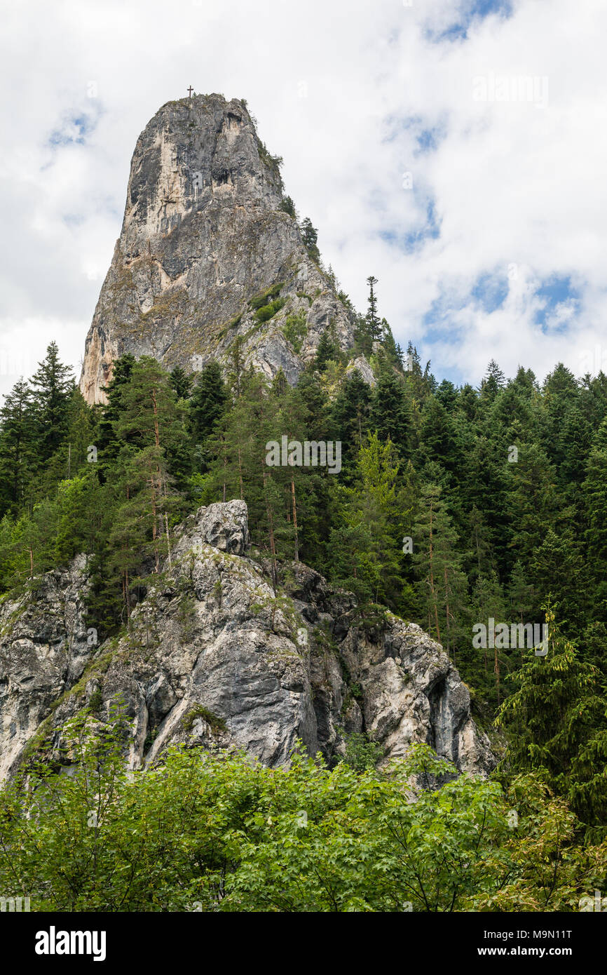 The mountains peak of the Altar of Bicaz Canyon, Romania Stock Photo ...