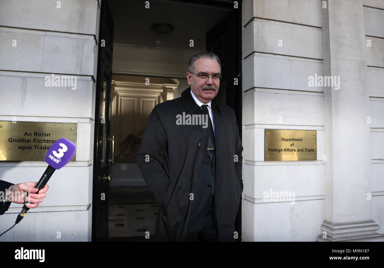 Russia's Ambassador to Ireland Yury Filatov leaving the Department of ...