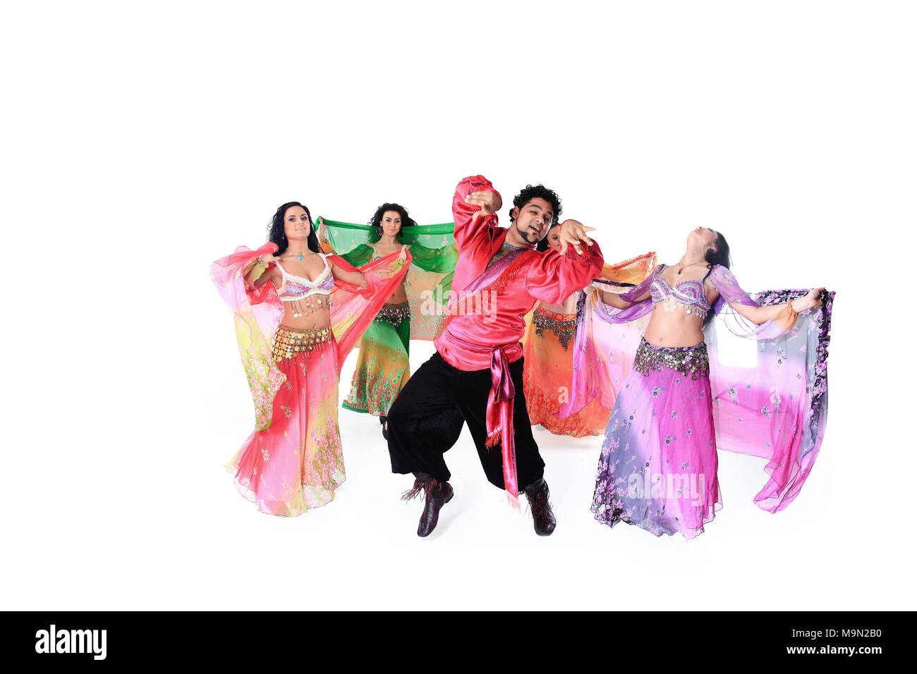 professional dance troupe of Gypsies in traditional dress performs folk ...