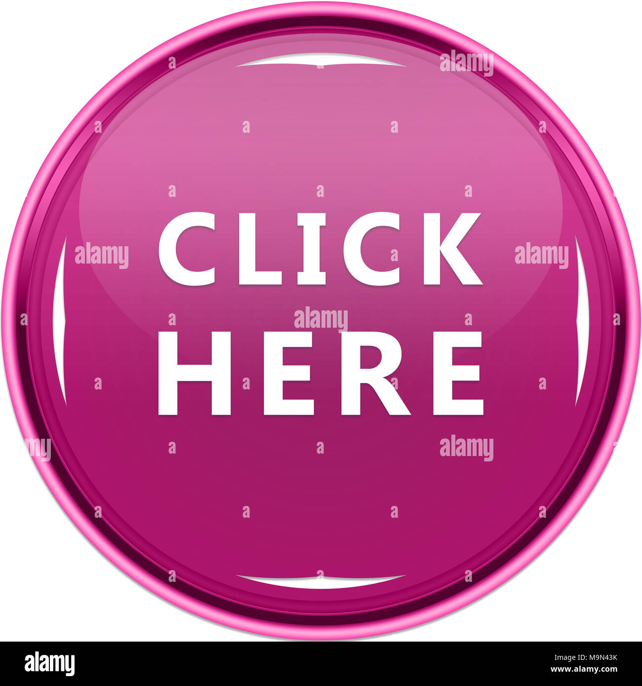 Purple button click here with arrows on a white background Stock Photo ...