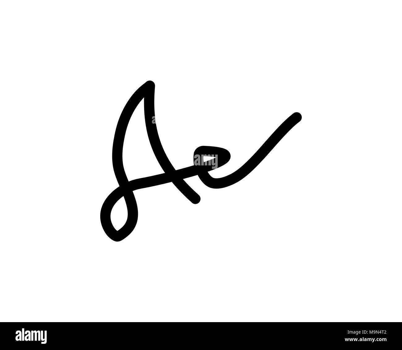 is a symbol of a signature letter Stock Photo - Alamy