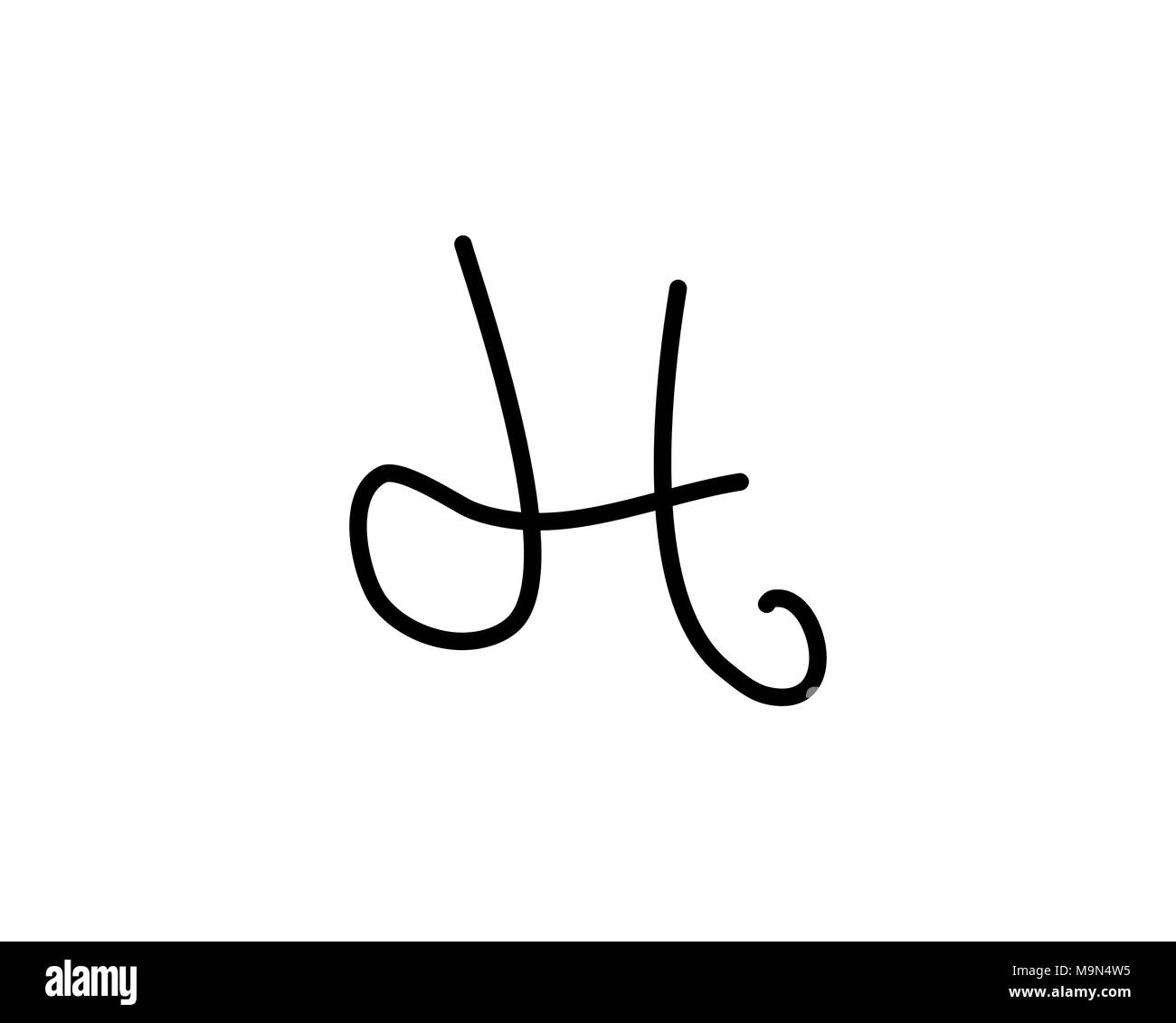 Hand on letter logo Black and White Stock Photos & Images - Alamy