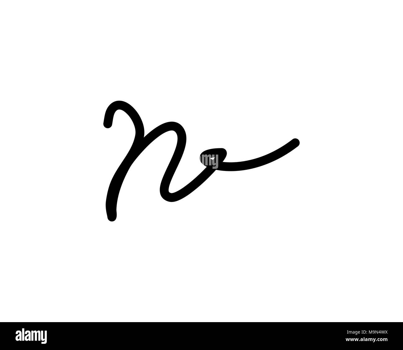 Hand written letter n logo hi-res stock photography and images - Alamy