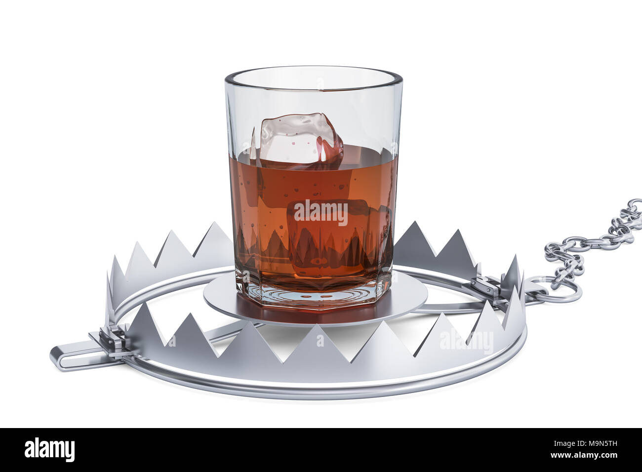 Alcohol Trap concept. 3D rendering isolated on white background Stock ...