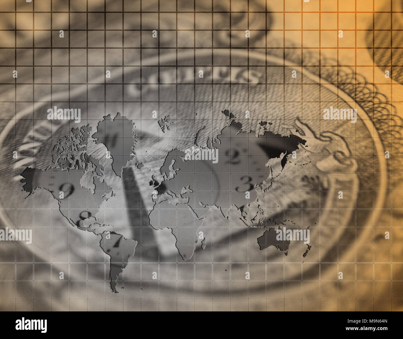 World Map and US Dollar Banknote Stock Photo - Alamy