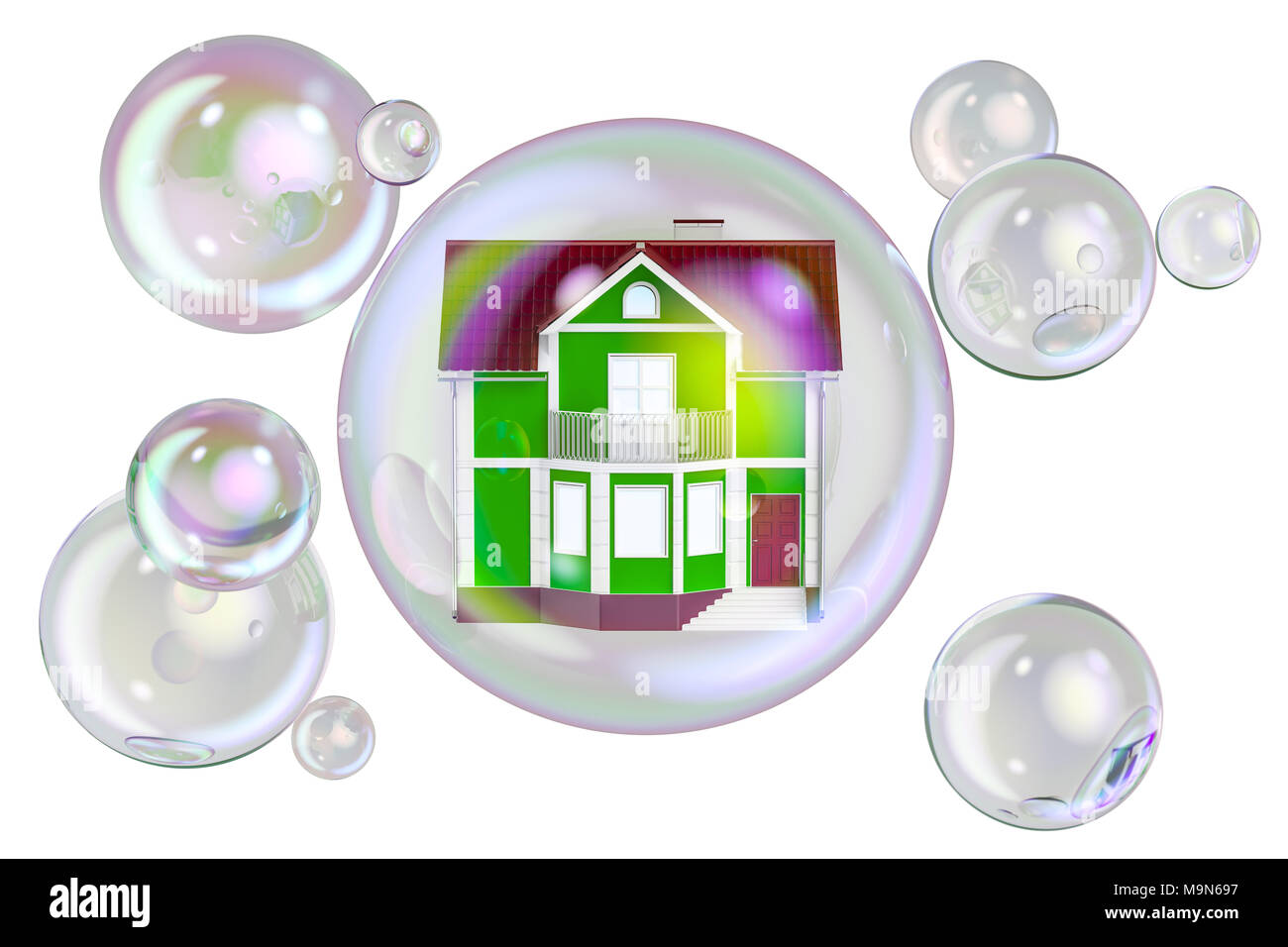 Property Bubble concept, 3D rendering isolated on white background ...