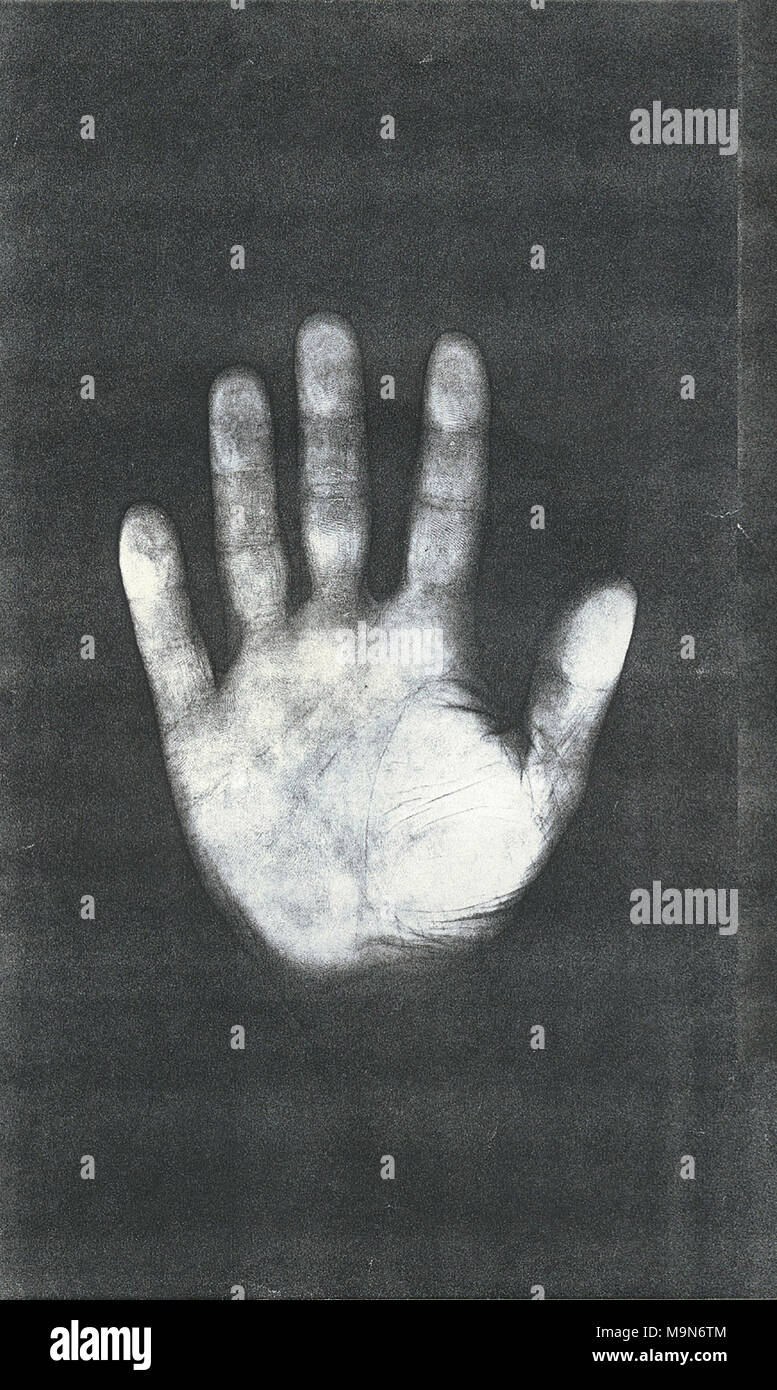 Black and white image. Human handprint Stock Photo - Alamy