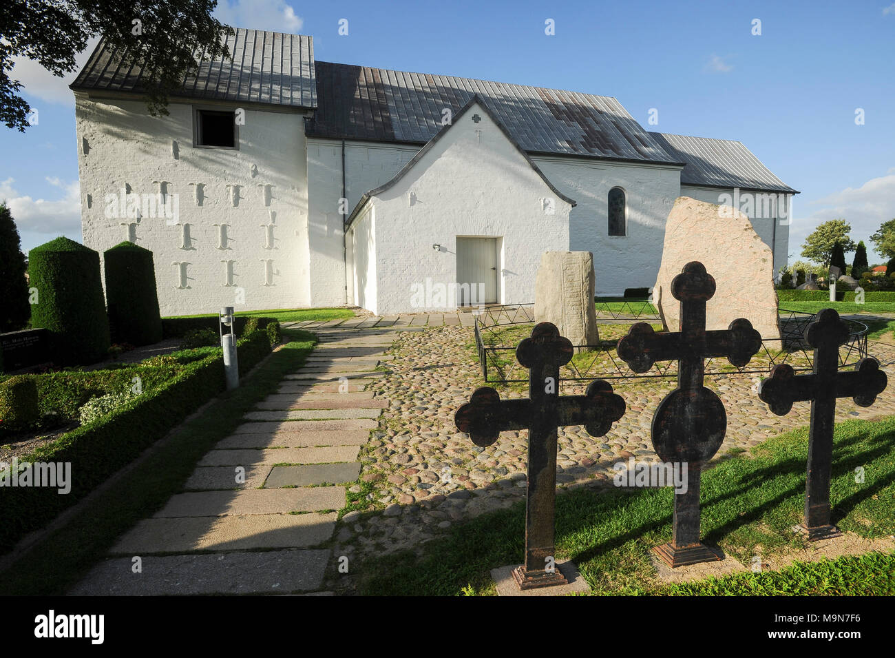 Romanesque Jelling kirke (church) built in 1100. The royal seat of ...