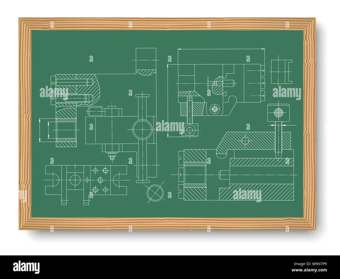 Mechanical Engineering drawing. Engineering Drawing Background. Drawing ...